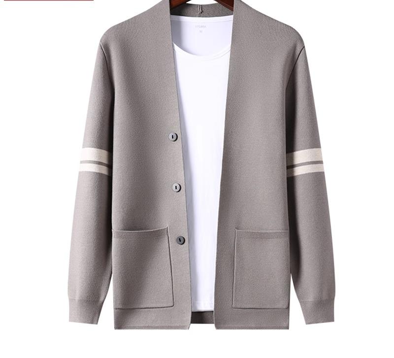 カーディガン メンズ ビジネス オフィスカジュアル 普段使い おしゃれ 前開き ボタン ニット 春秋 ウール アウター ブラック グリーン カーキ 大きいサイズ Vネック ポケット付き ポリエステル 49.9% ビスコース 27.4% ナイ...