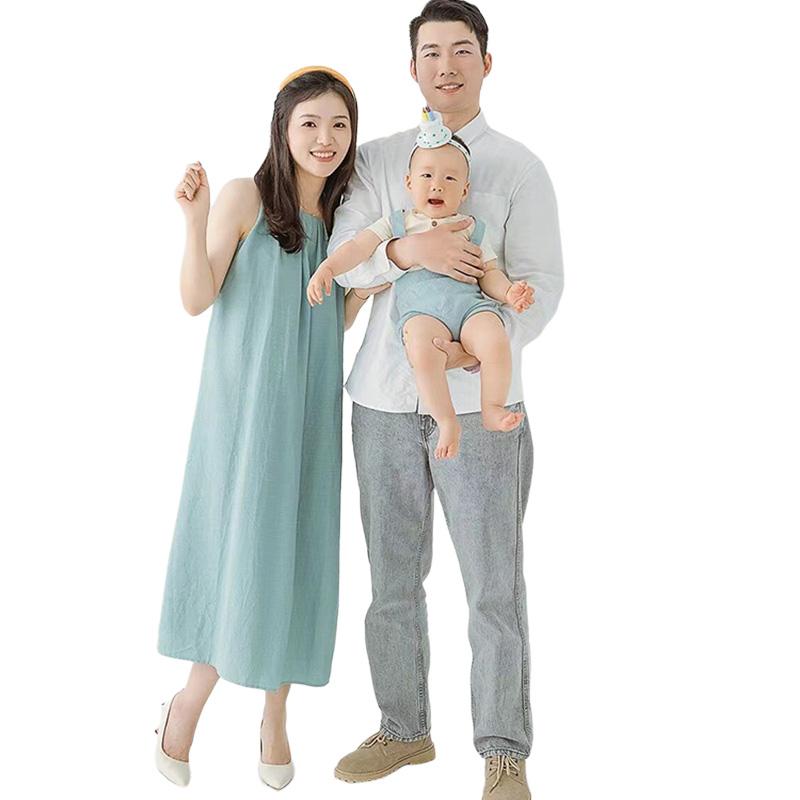 セット内容・子供-オーバーオール+誕生日カチューシャ・母親-ワンピース+ヘアバンド+誕生日カチューシャ・父親-シャツ