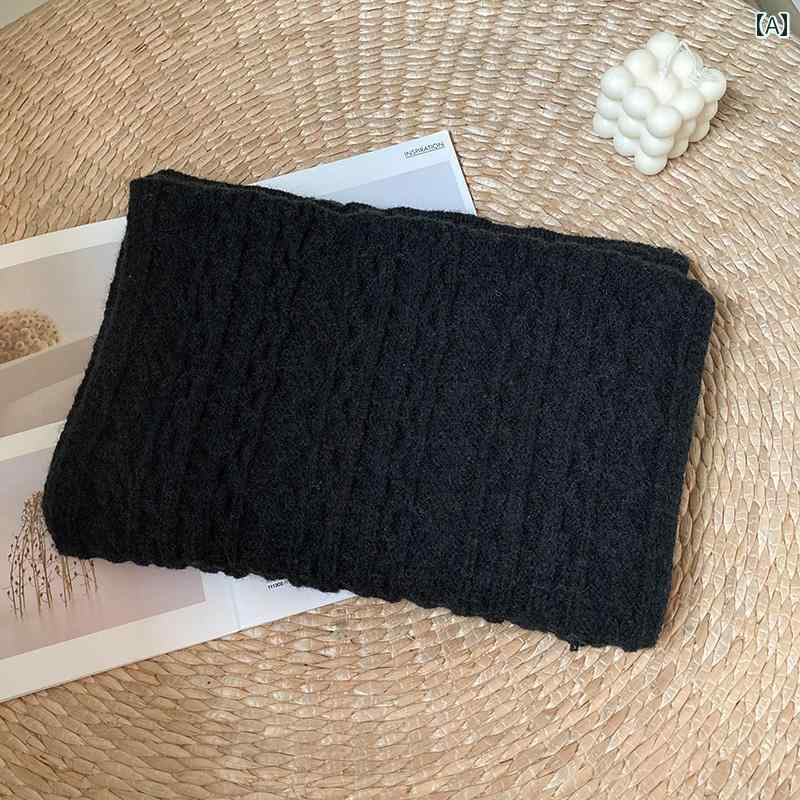 マフラー レディース 冬 防寒 厚手 暖かい ウール ニット 普段使い アウトドア ツイスト ケーブル編み カップル シンプル メンズ カジュアル 韓国 黒 カーキ グレー