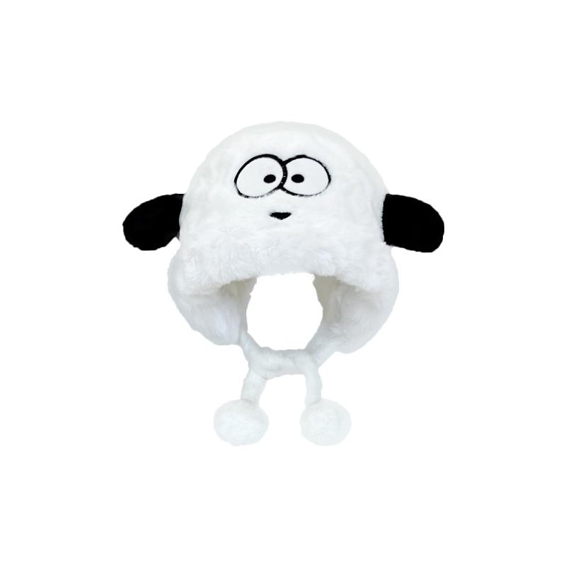 帽子 冬 耳当て付き レディース ふわふわ 柔らかい クマ 犬 暖かい 保温 フリーサイズ 自転車 スキー 旅行 防寒 かわいい カジュアル 白