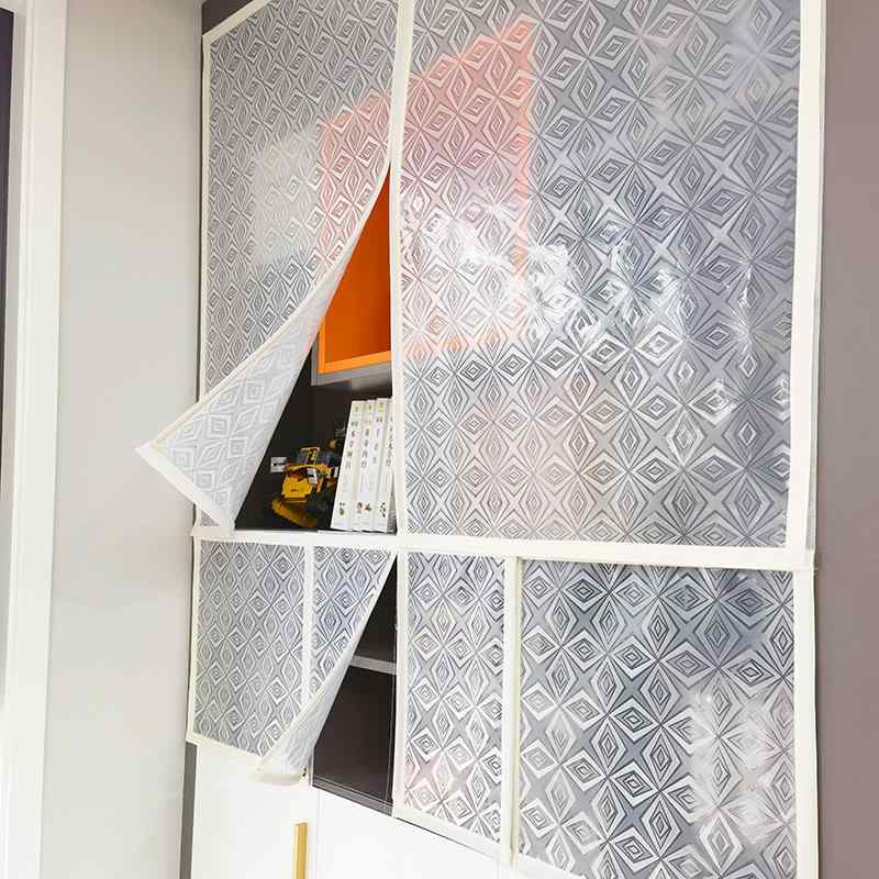 防塵 シート カバー レトロ 立体 テレビ キャビネット ウィンドウ 破片 遮断 面ファスナー ジッパー 白 ベージュ 茶 目隠し 寝室 EVA クリア 幾何学模様