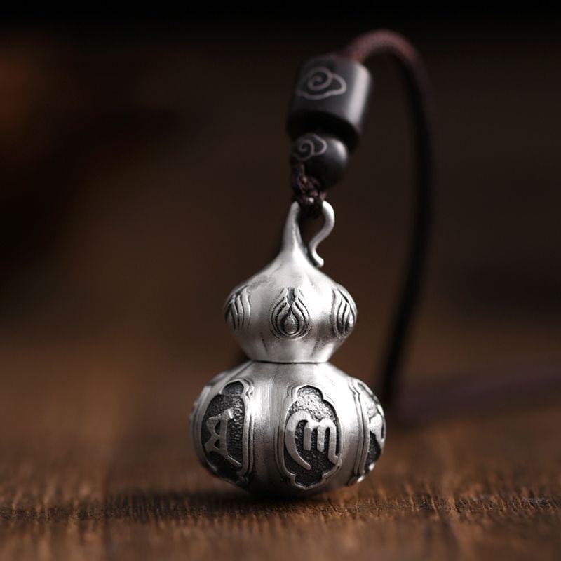 ペンダント ネックレス メンズ 大人 アクセサリー レトロ 六字真言 ひょうたん 合金 紐 ストラップ 調節可能 普段使い 外出用 おしゃれ