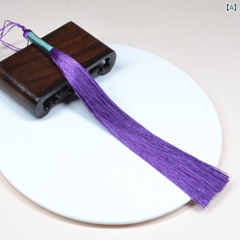タッセル 中華 25cm ロング アクセサリー 結び目 レトロ 漢服 手作り 材料 ぶら下げ シンプル 衣装 ペンダント 紐付き エスニック 紫 グレー 赤