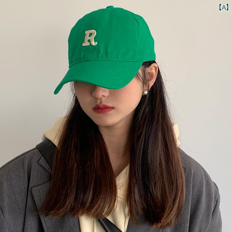 キャップ レディース つば広 小顔効果 韓国 春夏秋 メンズ 男女兼用 カップル お揃い ストリート おしゃれ カジュアル シンプル ワンポイント アルファベット ストラップバック 緑