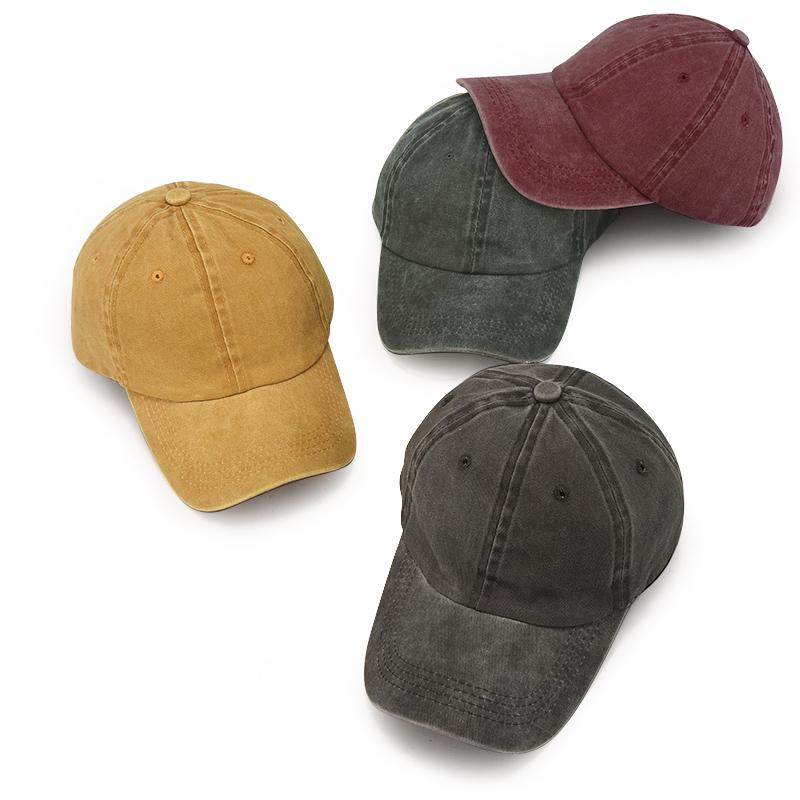 キャップ レディース ユニセックス 韓国 カジュアル アウトドア 日よけ ウォッシュ加工 つば広 調節可能 デニム 青 グレー 黄 春夏 シンプル