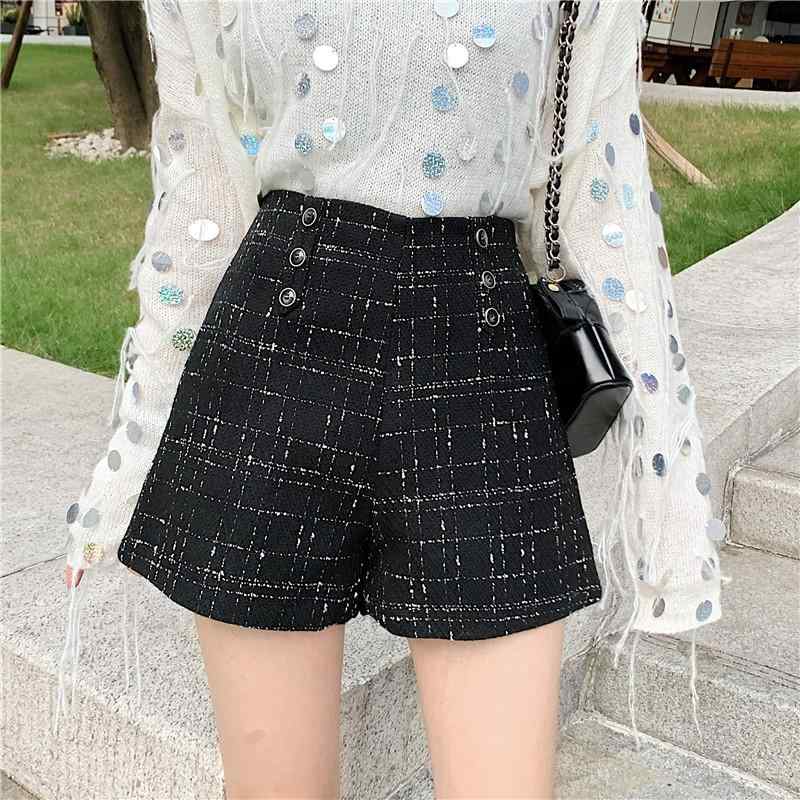 レディースパンツウエスト高さ：ハイウエストシーズン: 冬服の詳細: ポケットパンツ丈：ショートパンツ女性のパンツタイプ：ワイドレッグパンツ素材構成：再生セルロース繊維