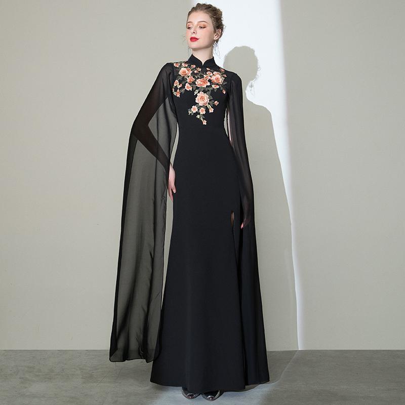 ・対象年齢: 18〜25歳・サイズ展開: S.M.L.XL.XXL・柄: 無地・スタイル: 韓国風・ウエストタイプ: ミドルウエスト・要素: ジッパーデザイン・カラー: ブラック・ドレス裾の形: マーメイド・花飾り: 非手作り・袖丈: 長袖...