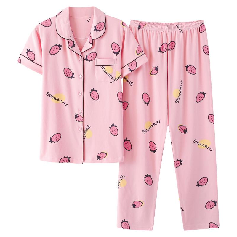 ・カテゴリ: パジャマ・スタイル: スイート・デザイン: プリント・柄: キャラクター・素材: 綿・生地の重さ: 200g以下・厚さ: 薄手・ネックライン: 開襟・袖丈: 半袖・パンツ丈: ロング・パンツウエスト: ゴム・前立て: 対襟・性...