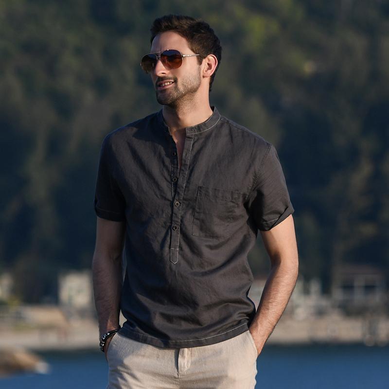 ・カテゴリ: トップス・スタイル: アーバン.クリーンカジュアル・柄: 無地・ネックライン: スタンドカラー・袖丈: 半袖・厚さ: 薄手・フィット: ルーズフィット・加工: ウォッシュ加工・対象: 若者・生地機能: 吸湿性.通気性・素材: ...