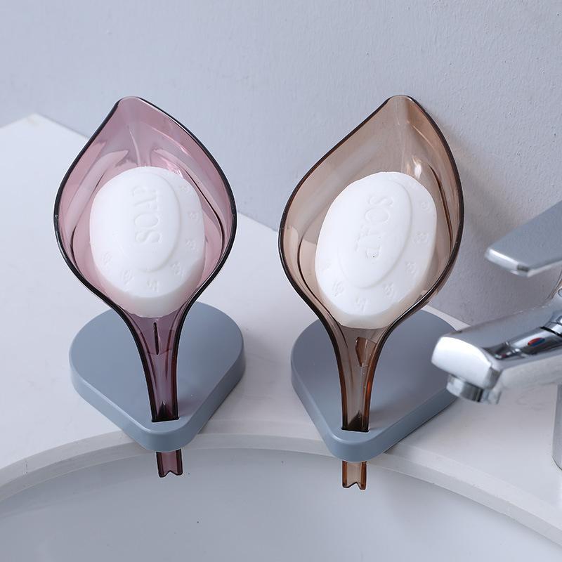 ・種類: リーフ型ソープディッシュ・スタイル: 北欧風・特徴: シンプルデザイン・カラー展開: クリアブラウン.クリアパープル.クリアブルー