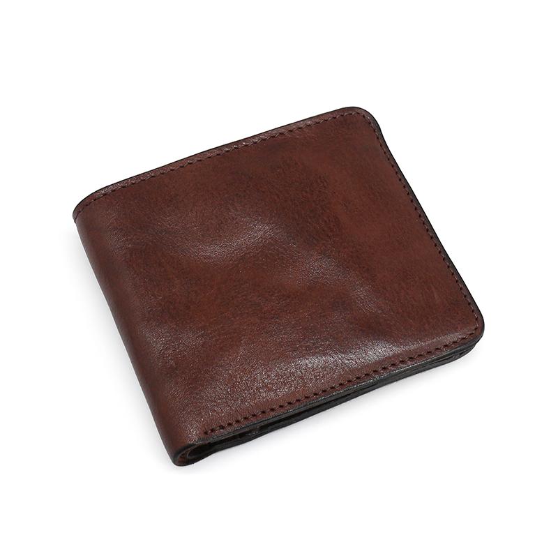 ・カテゴリ: 二つ折り財布・スタイル: レトロ・性別: メンズ・形状: 横型・仕様: 1つ折り・素材: 牛革・革の種類: トップグレインレザー・裏地素材: 革・柄: 無地・デザイン要素: プリーツ加工・内部構造: 札入れ.小銭入れ.カードポ...