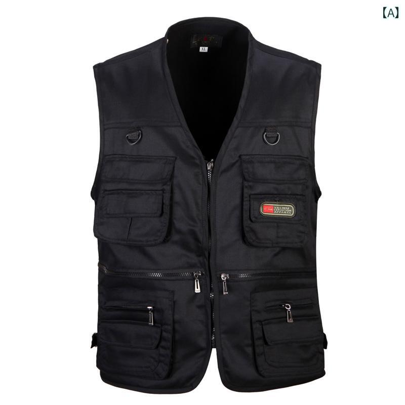 ・スタイル: ベスト ・フィット: 標準 ・適用シーン: スポーツ ・厚さ: 通常 ・ネックライン: Vネック ・開閉: ジッパー ・柄: 無地 ・カラー展開: カーキ レッド ブラック アーミーグリーン ・サイズ展開: 3XL 2XL XL