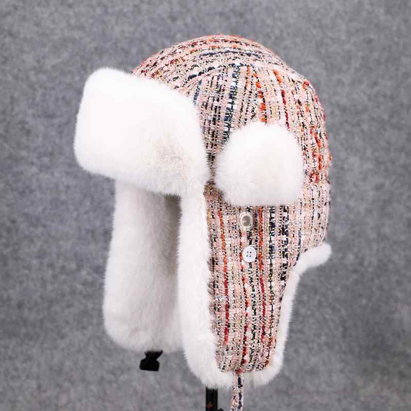 ・カテゴリ: 雷鋒帽・スタイル: ストリート・主な素材: アクリル・柄: チェック・カラー展開: シャンフェンピンク（白フェイクファーファー）.シャンフェンブルー（白フェイクファーファー）・サイズ展開: XXS 52cm.XS 54cm.S...