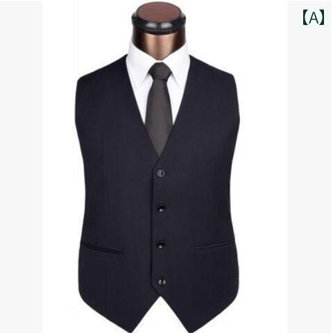 ベスト メンズ スーツ 大きいサイズ 韓国 スリムフィット チョッキ Vネック 黒 濃紺 グレー 春 フォーマル ビジネス カジュアル