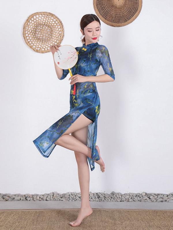 ・サイズ展開: S.M.L.XL.XXL・素材: メッシュ・カラー展開: ブルーイエローフラワー.水墨画・対象: 女性