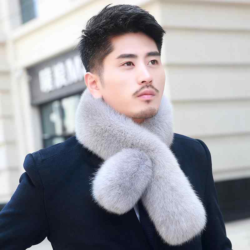 ・タイプ: マフラー.スカーフ・スタイル: 韓国風・性別: 男性・主な素材: フォックスファー96%以上・柄: 無地・形状: 長方形・カラー展開: ブルーフォックス（ナチュラル）.ブラック.ダークグレー・幅: 12cm・長さ: 100cm・...