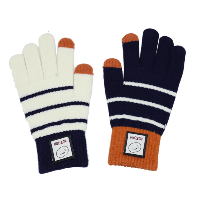 素材: 毛糸 カラー: オフホワイト.ネイビー.ネイビー+オフホワイト デザイン: 五本指タイプ