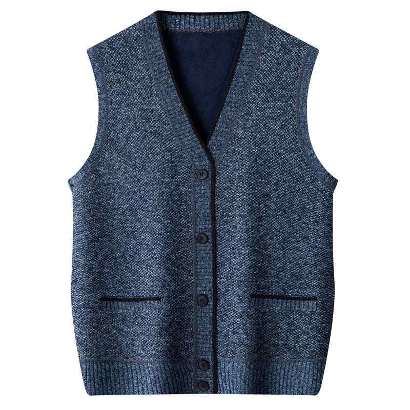 サイズ: M.L.XL.XXL.XXXL 素材: ニット 柄: 無地 ネックライン: Vネック 前立て: シングルボタン カラー: ブルー.ライトグレー.ダークグレー.ベージュ.ネイビー.ブラックグレー.カーキ.レッド.グリーン.グレーイエ...