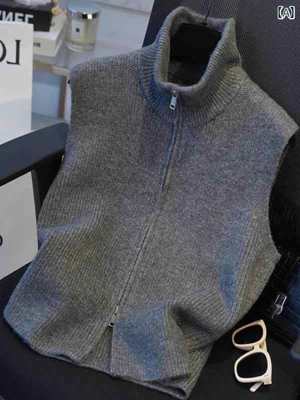 シルエット: ストレート 着用シーン: デイリー タイプ: カーディガン 袖丈: ノースリーブ 襟型: テーラードカラー 柄: 無地 サイズ: 2XL.S.M.L.XL カラー: ダークグレー.グレー