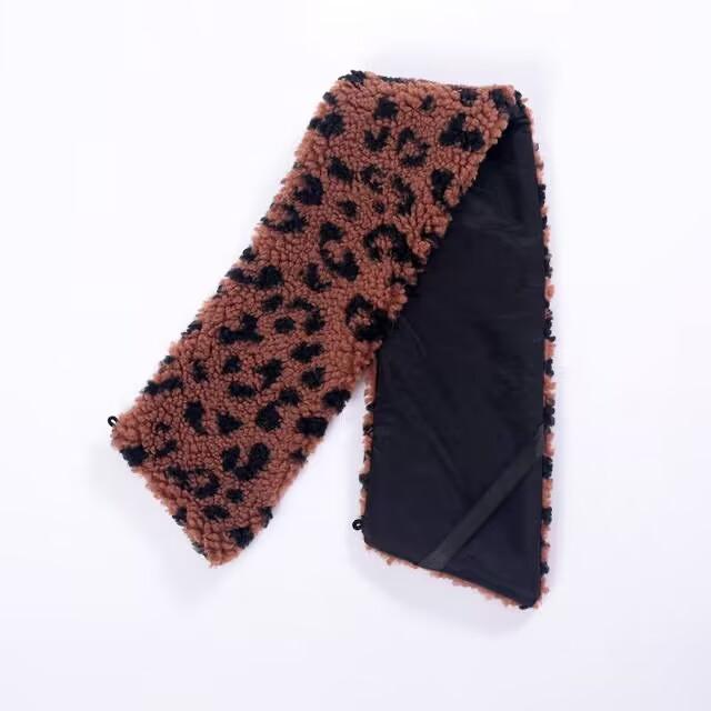 柄: 花柄 スタイル: カジュアル カラー: ヒョウ柄ブラックホワイトファー襟ボタン付き.コーヒーヒョウ柄ファー襟ボタン付き