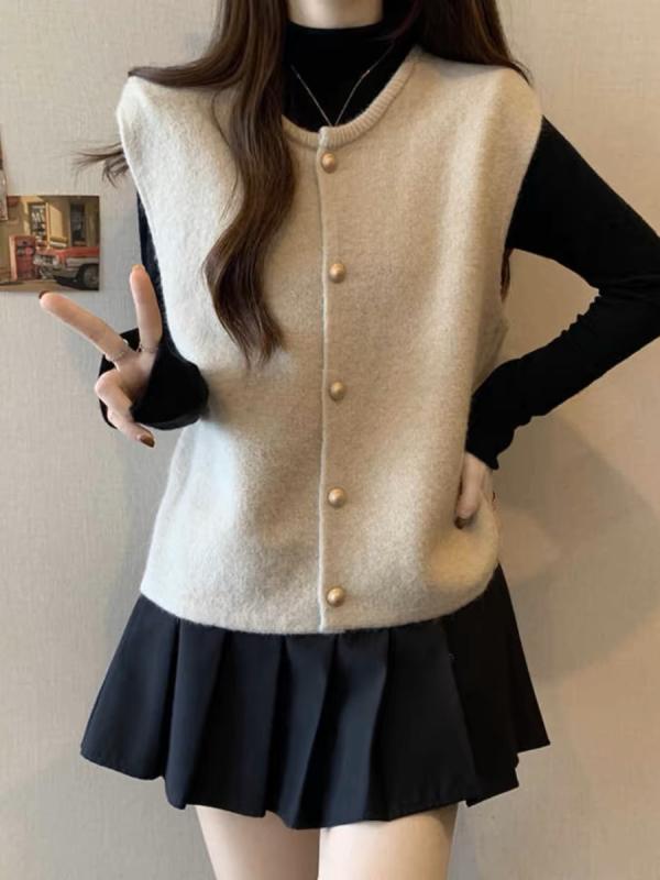 スタイル: オフィス 中綿: ポリエステルコットン ネックタイプ: クルーネック 着丈: 標準 前立て: シングルボタン サイズ: 2XL.S.M.L.XL カラー: アプリコット.ダークグレー.ブラック.ダークブラウン