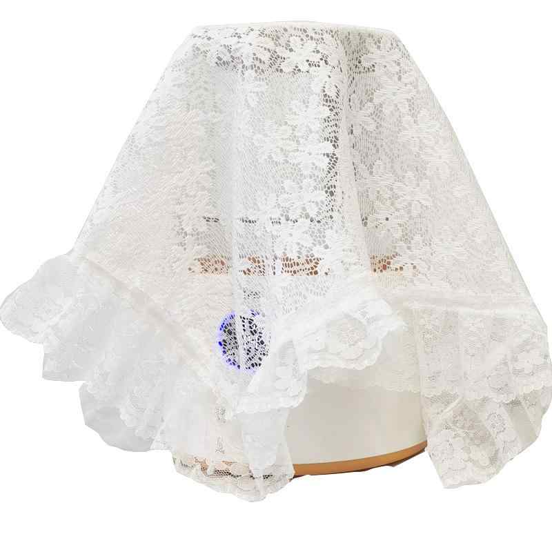埃 除け カバー レトロ 花柄 レース 布 防塵 フリル 白 ランプ 大きめ 小さめ 透け感 リビング 寝室 インテリア用品 かわいい 正方形