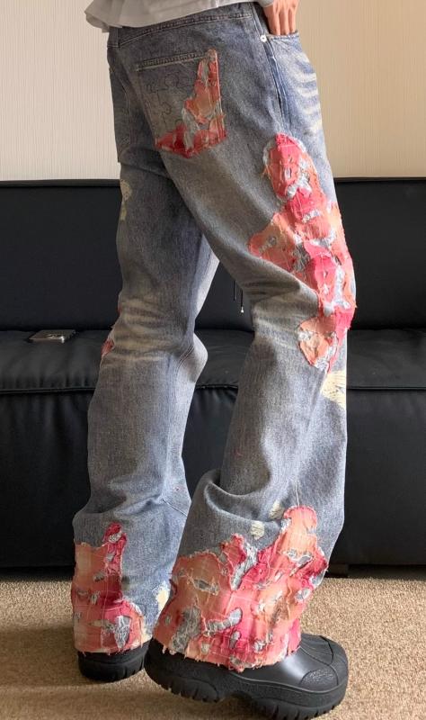 ウエストタイプ: ローウエストパンツの長さ: ロングデニム生地：デニム適用季節：夏伸縮性：やや伸縮性あり厚さ: 薄手