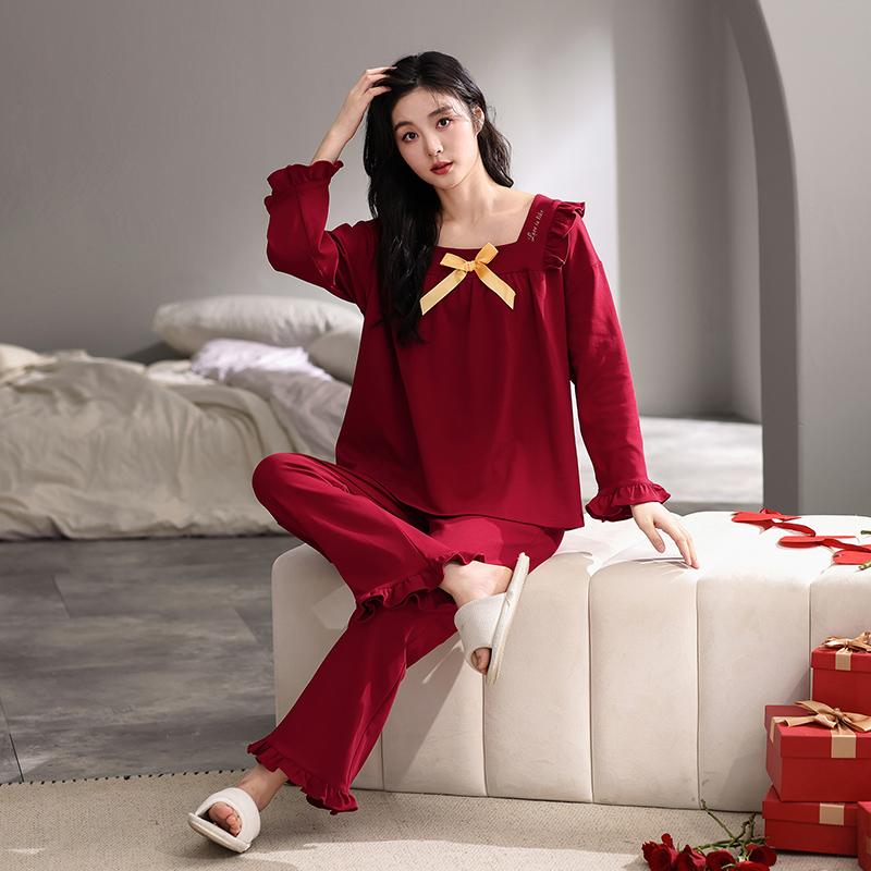 ウエスト ：ゴム該当シナリオ: レジャーホーム生地素材構成：綿適用季節：春と秋袖丈：長袖