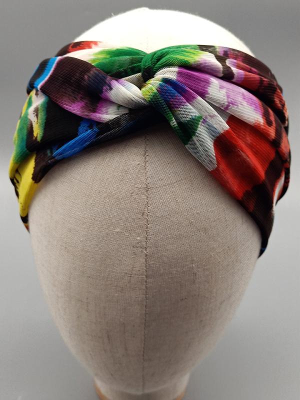 ヘアバンド 幅広 おしゃれ レディース エスニック ボヘミアン ホリデー タイダイ クロス ターバン 伸縮性 スポーツ 休暇 カラフル ヨガ 華やか