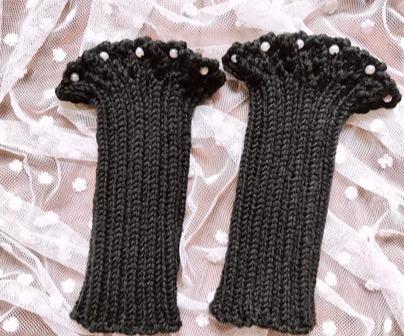 付け袖 リブ 手首 袖口 カバー アクセサリー ウール 伸縮性 フレアスリーブ レディース 暖かい セーター トレーナー リストバンド シンプル おしゃれ 白 黒 ピンク