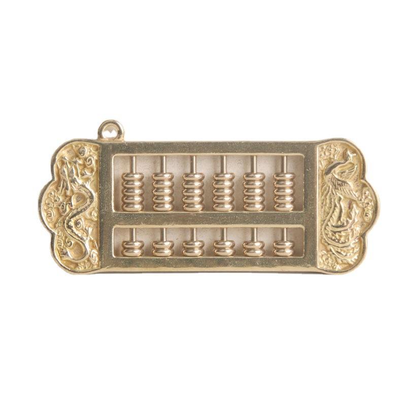 材質: 銅 デザイン: レトロ カラー: 銅.ドラゴンとフェニックスのそろばん キーホルダータイプ: 工具風シリーズ