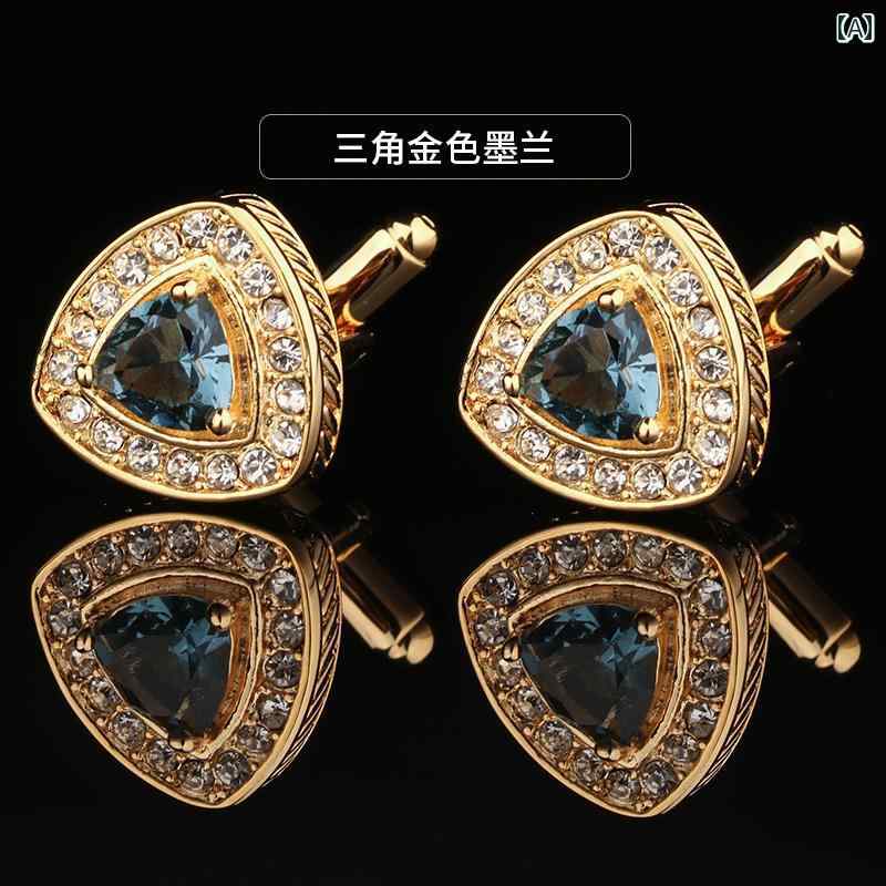 メンズ カフスボタン フレンチ シャツ 軽量 銅 スクエア 円形 三角 シルバー ゴールド 青 シンプル おしゃれ アクセサリー 結婚式 誕生日 プレゼント 小さめ