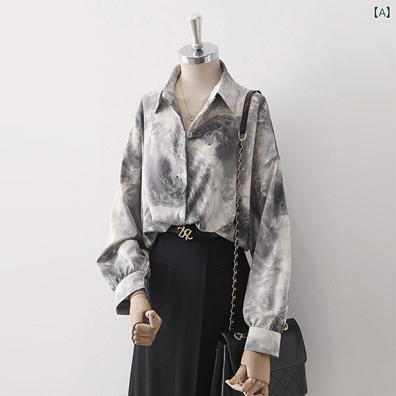 サイズ: S.M.L.XL 柄: 無地 シルエット: ストレート 襟のタイプ: 開襟 前立て: シングルボタン カラー: グレー 袖タイプ: レギュラー 袖丈: 長袖 着丈: 標準 デザイン: 絞り染め