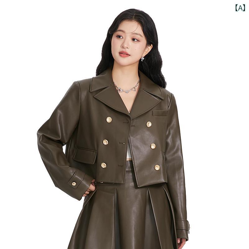 サイズ: L.XL.XXL.XXXL.M 襟型: スーツカラー 大きいサイズ分類: ジャケット/コート カラー: グリーンコーヒージャケット.グリーンコーヒーショートスカート 袖丈: 長袖 着丈: ショート 体型: 梨型 素材: ポリエステ...