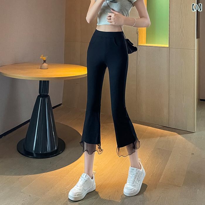 シルエット: タイト ウエスト位置: ハイウエスト パンツ丈: クロップドまたはアンクル丈 サイズ: 3XL, 2XL, XL, S, M, L 素材: 綿混紡 厚さ: 薄手 カラー: クロップドパンツ