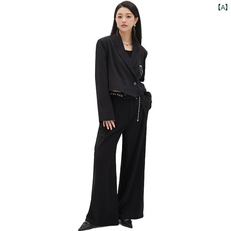 サイズ: L.XL.XXL.XXXL.M ウエストタイプ: ミディウエスト カラー: ブラック 厚さ: 標準 シーン: カジュアル デザイン: チェーン付き パンツ丈: ロング 適用体型: 洋梨型 素材: ポリエステル