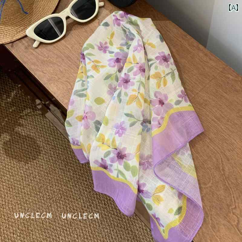 風格: 中国風 ＃式: 頭巾 長さ: 55cm 形状: ミニスカーフ 機能: 日除け 柄: 小花柄 サイズ: フリーサイズ 性別: 女性 カラー: パープルエッジ小花.グリーン小白花.ピンクエッジ水母花.イエローフラワー.ブルーエッジ水母花...