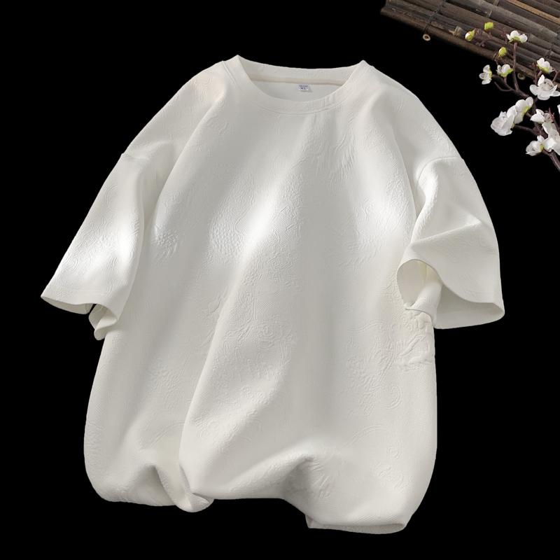 シルエット: ゆったり 袖型: レギュラー 袖長: 半袖 機能: 通気性が良い 厚さ: 標準 襟型: クルーネック 柄: 幾何学模様 サイズ: 3XL.2XL.M.L.XL.4XL.5XL カラー: ブラック.ホワイト