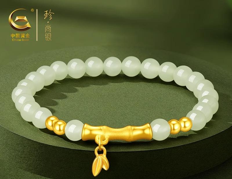 ブレスレット レディース 大人 上品 アクセサリー 数珠 ビーズ 葉 竹モチーフ チャイナ風 レトロ ギフト 贈り物 カジュアル シンプル おしゃれ