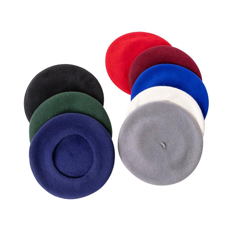 デザイン: シンプル 帽子の形: 丸型 つばの形状: つばなし タイプ: ベレー帽 素材: ウール混紡 サイズ: XL（59-60cm） カラー: ダークグリーン.ワインレッド.ブラック.ネイビー.ホワイト.グレイッシュグレー.クラインブル...