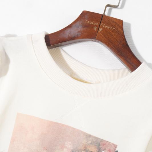 花柄 トップス レディース 春 韓国 レトロ プリント ラウンドネック メッシュ パフスリーブ 半袖 おしゃれ カジュアル 普段使い ゆったり フリル ベージュ