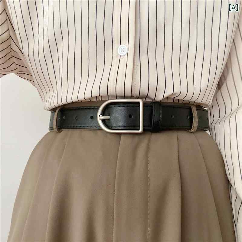 素材: 合皮 デザイン: シンプル カラー: ブラック.コーヒー バックル素材: 合金 バックルタイプ: ピンバックル ベルト幅: 2.8cm 表面加工: ソフト仕上げ ベルトタイプ: シングルループ