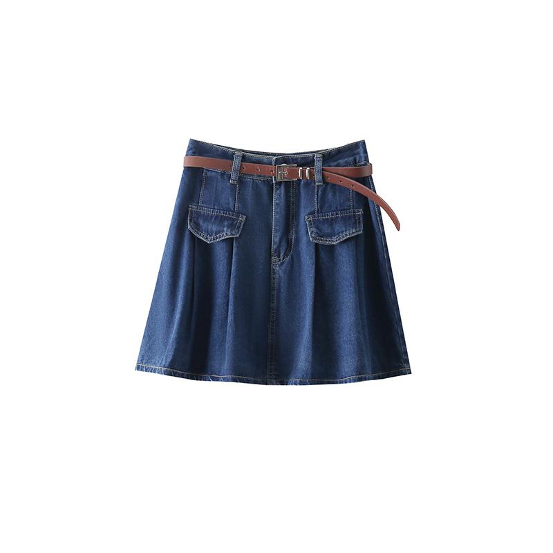 シルエット: Aライン ウエスト: ハイウエスト 素材: デニム スカート丈: ミニ 柄: 無地 サイズ: S.M.L.XL カラー: ブルー