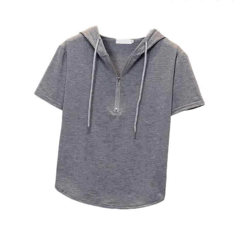 サイズ: L.XL.2XL.3XL.4XL 柄: 無地 襟元: フード付き カラー: ブラック.グレー 袖タイプ: 標準 袖丈: 半袖 シルエット: ゆったり 機能: 通気性が良い 着用シーン: 普段使い