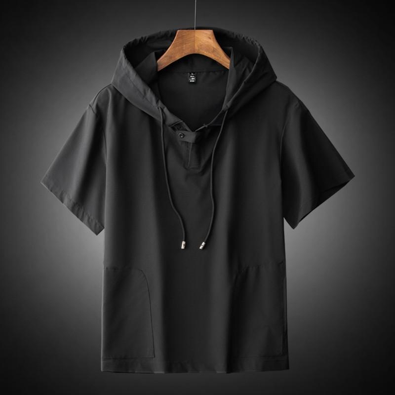 シルエット: ゆったり デザイン: ボタン付き 加工: ノーアイロン 袖タイプ: ベーシック シーン: デイリー 機能: 通気性が良い 厚さ: 薄手 袖丈: 半袖 襟型: フード付き 柄: 無地 サイズ: 3XL.2XL.XL.4XL.5X...