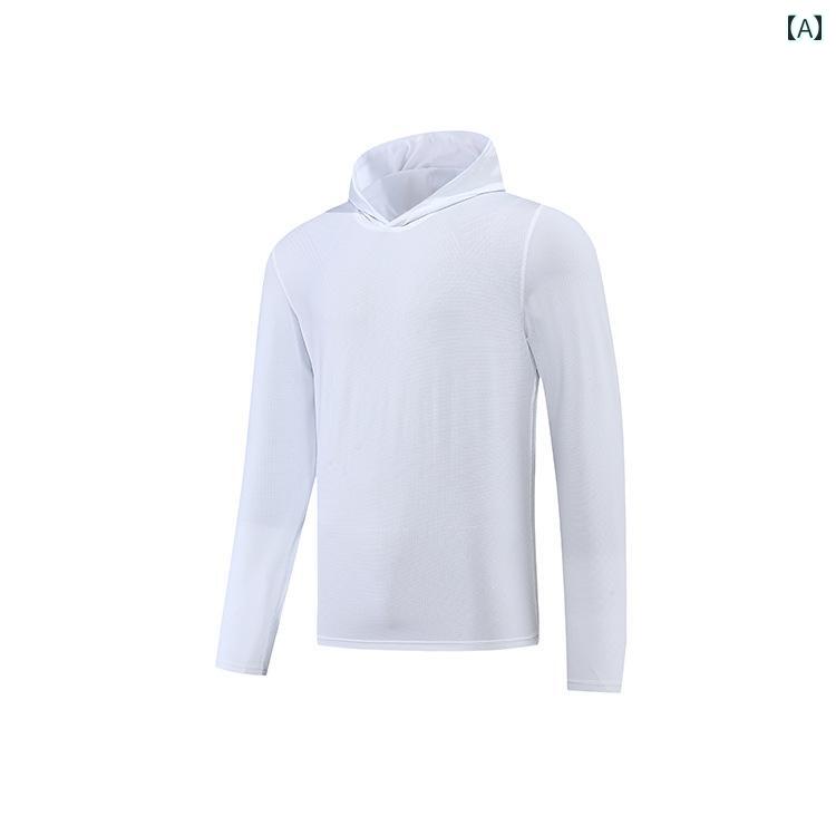 機能: 吸湿速乾.通気性が良い.高さストレッチ性 サイズ: M.L.XL.2XL.3XL 襟型: フード付き カラー: ホワイト.ブラック.グリーン.ブルー 袖丈: 長袖 対象: 男性 用途: スポーツカジュアル.トレーニング