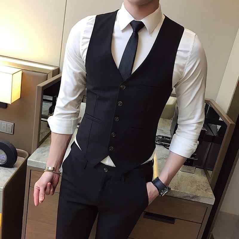 サイズ: S.M.L.XL.2XL.3XL.4XL 柄: 無地 襟元: Vネック 前立て: シングルボタン カラー: ブラック.ダークグレー.ネイビー.ブラックベスト＋ホワイトシャツ＋ブラックスラックス.ネイビーベスト＋ホワイトシャツ＋ネイ...