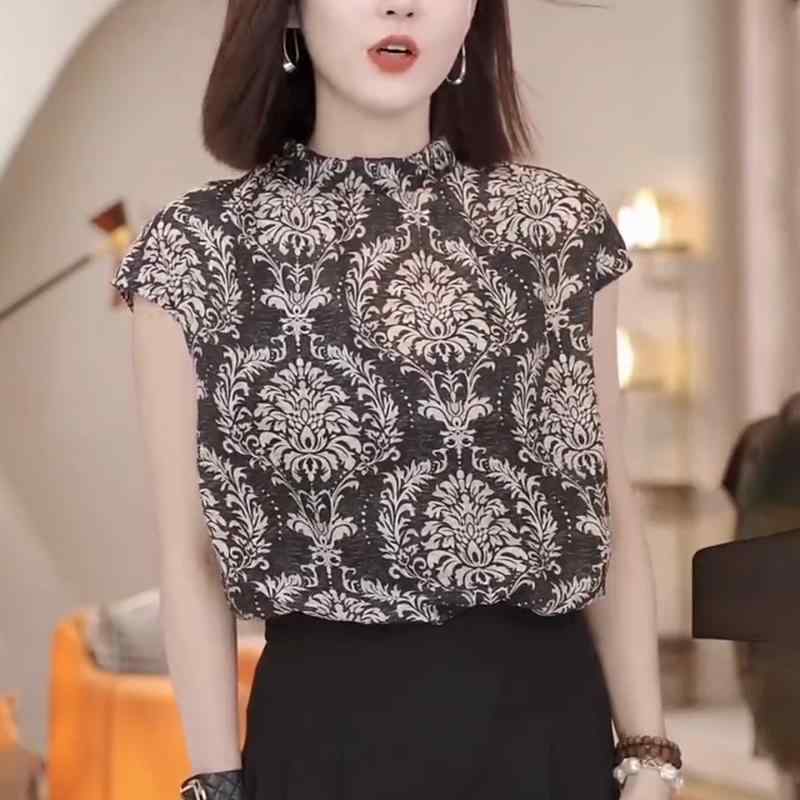 スタイル: オフィス シルエット: ゆったり ウエストタイプ: ハイウエスト パンツ丈: ロング 袖タイプ: 標準 着用シーン: カジュアル 着用方法: プルオーバー 袖丈: 半袖 スカート丈: ミディ丈 ネックタイプ: ハイネック 着丈:...