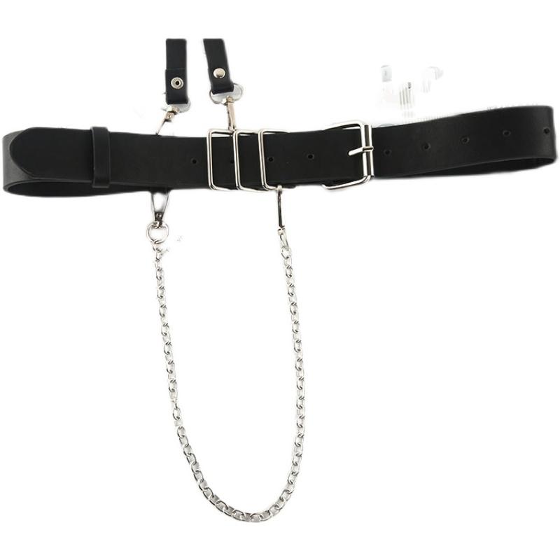 素材: 合皮 シルエット: ベルト デザイン: 方型バックル.D型バックル.ショルダーストラップ付き.ウエストチェーン付き バックル素材: 合金 バックルタイプ: ピンバックル 素材: ソフト 幅: 3.3cm 長さ: 100cm カラー:...