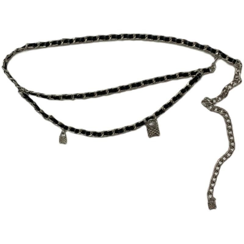 素材: 金属 スタイル: カジュアル デザイン: 編み込み.チェーン カラー: ゴールド×ホワイト.ゴールド×ブラック.シルバー×ホワイト.シルバー×ブラック バックル: フック式 タイプ: シングルループ ベルト幅: 1cm